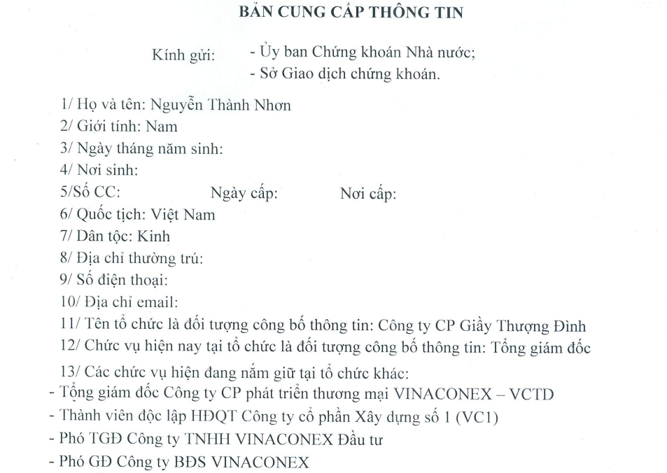 Cổ đông bí ẩn thâu tóm Giầy Thượng Đình, dàn lãnh đạo liên quan ...
