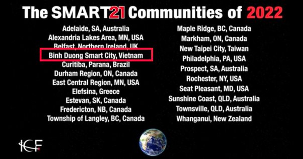 Bình Dương vượt 6 tiêu chí khắt khe của ICF, ghi danh top 4 Smart 21 ...