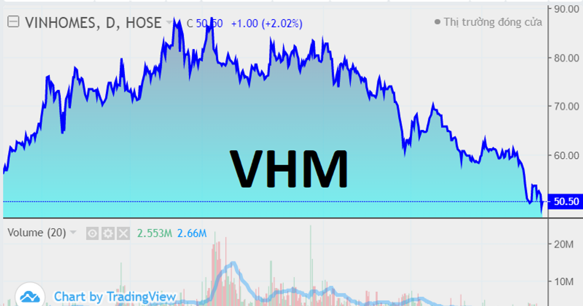Cổ phiếu VHM tiếp tục được đỡ giá