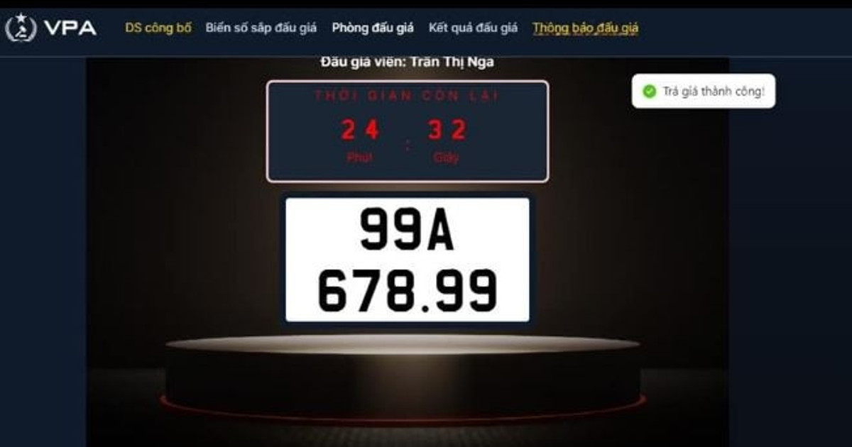 Đấu giá biển số chiều 20/11: Biển 99A - 666.99 của Bắc Ninh trúng giá ...