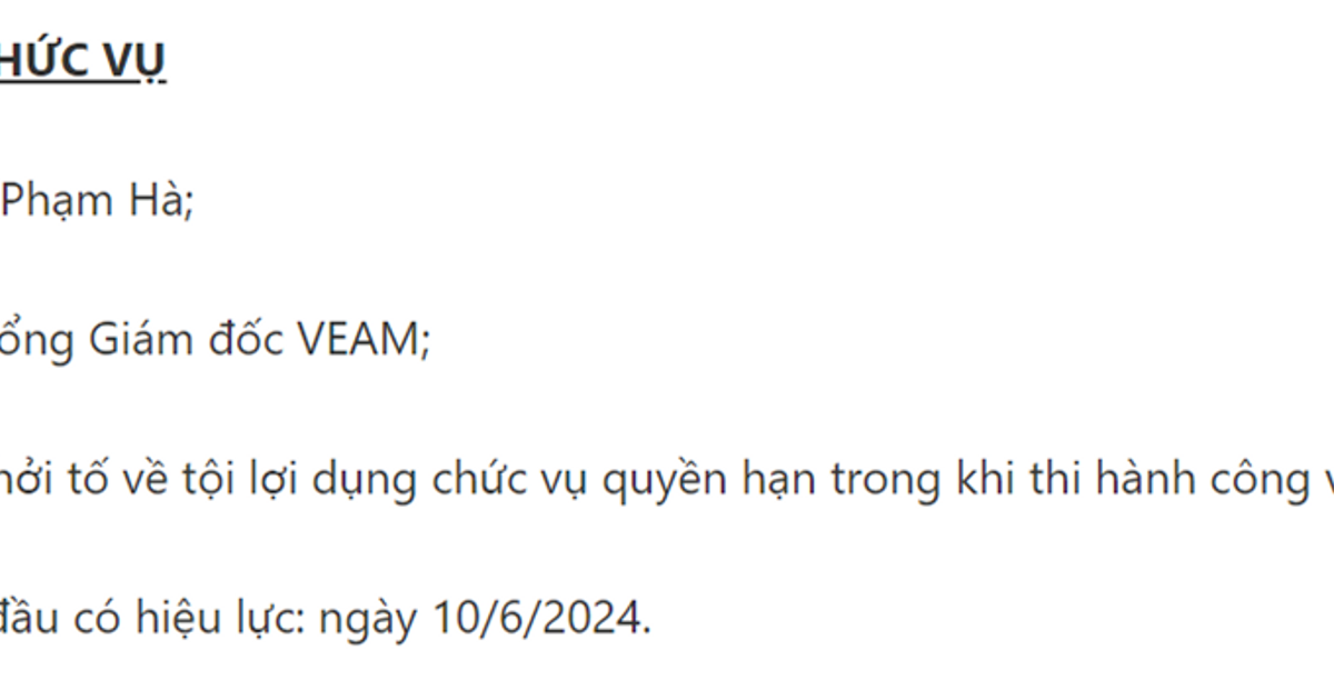 Tổng giám đốc VEAM Phan Phạm Hà bị khởi tố và chuyển động nóng tại VEA