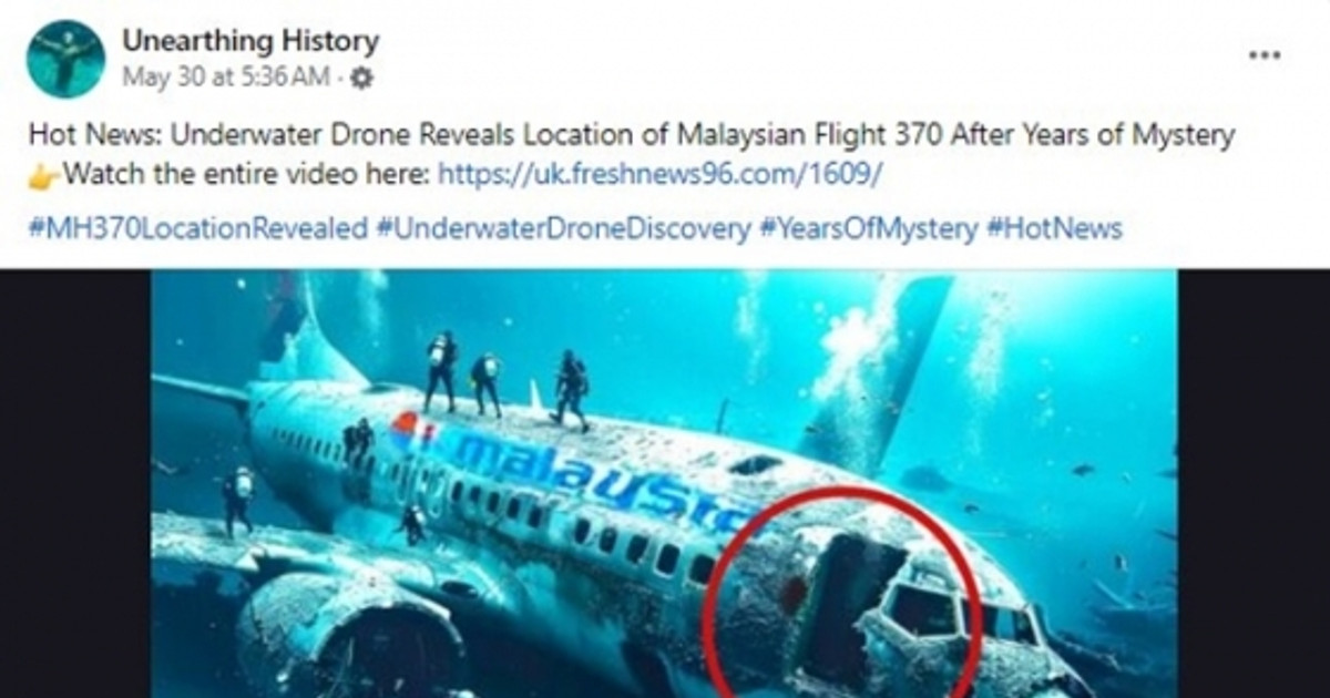 Bất ngờ xuất hiện hình ảnh về xác máy bay MH370 sau 10 năm mất tích bí ẩn, thực hư ra sao?