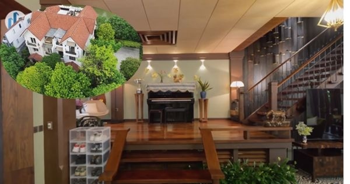 Biệt thự nội thất toàn gỗ quý tự nhiên tại Thủ đô: Có khoảng sân di ...